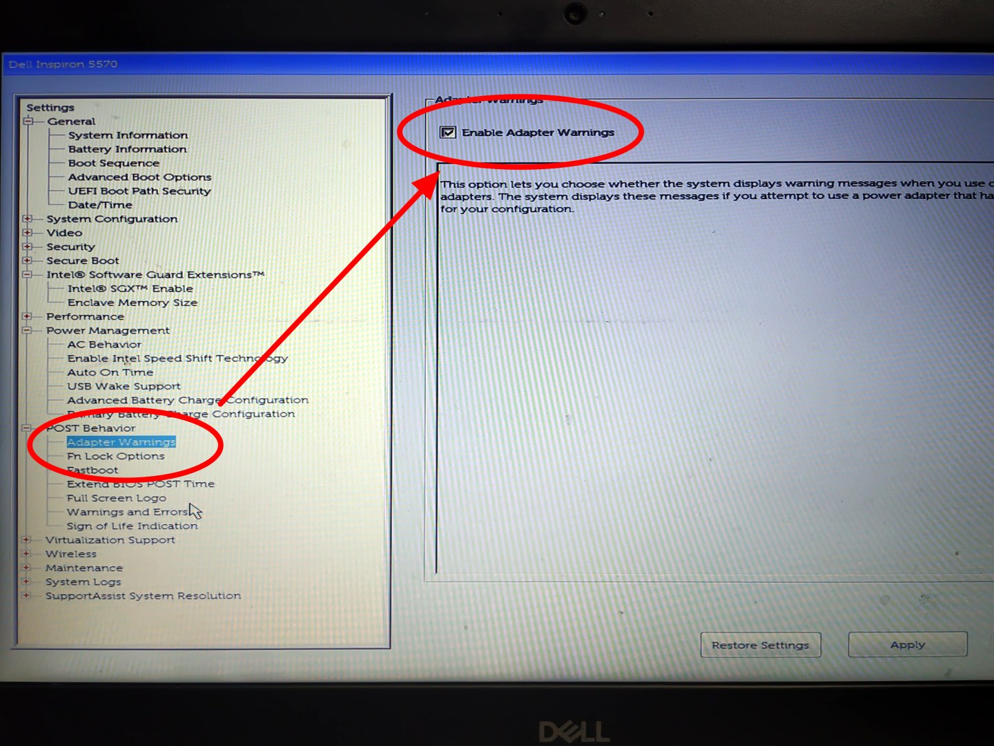 Error cargador Dell. You have attached an undersized 45w power adapter ...